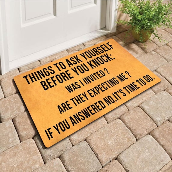 Funny Welcome Doormat with Rubber Back 18"(W) x 30"(L)Things to Ask ...