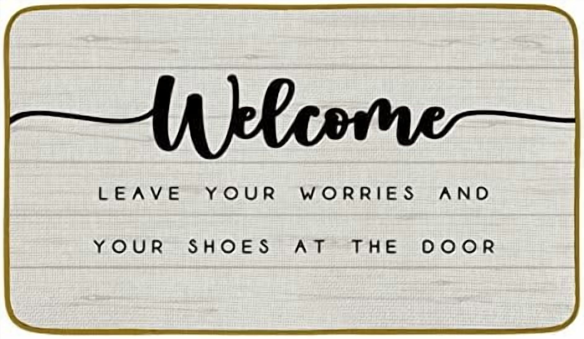 Funny Welcome Leave Your Worries and Your Shoes at The Door Decorative ...