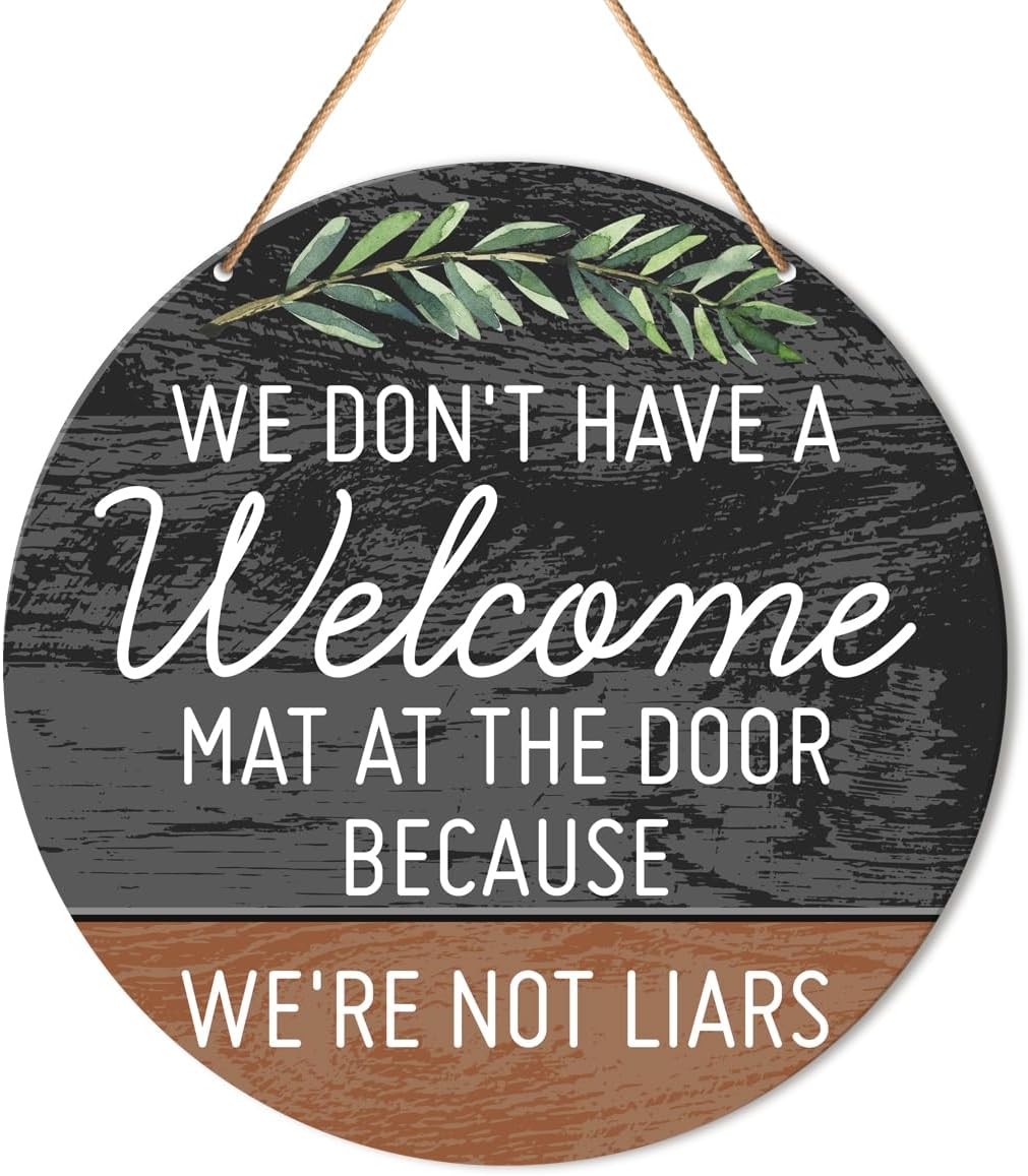Funny Welcome Sign Front Door Decor, Welcome Wood Hanging Sign Decor ...
