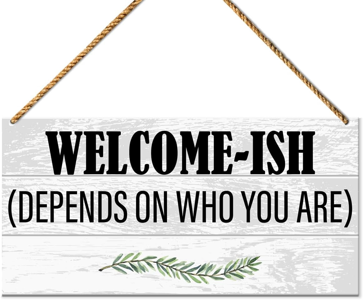 Funny Welcome Sign for Front Door Porch, Home Office Welcome Hello Sign ...