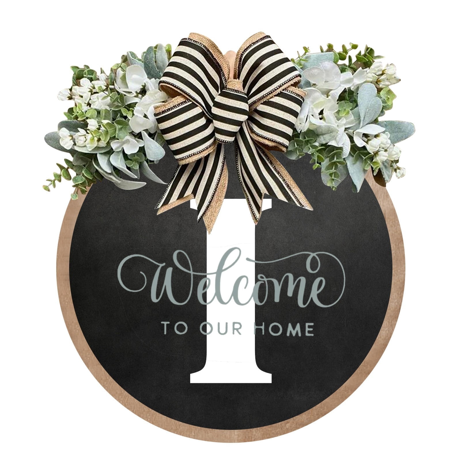 Funny Welcome Sign Front Door Round Outdoor Indoor Spring Wreath ...