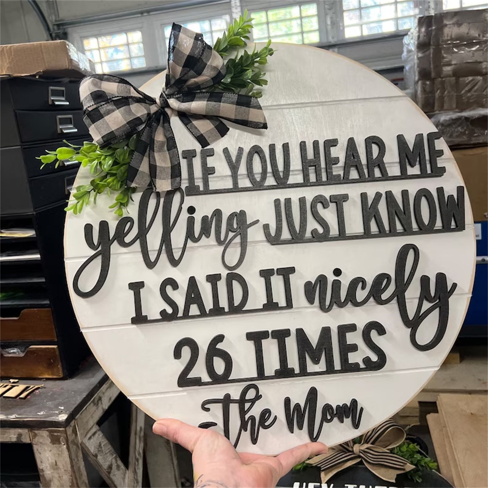 Funny Welcome Sign Front Door Rustic Round Outdoor Indoor Spring Wreath ...