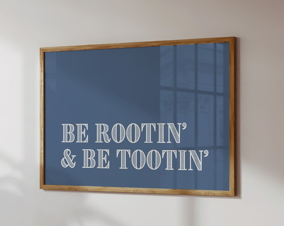 Funny Western Print Retro Poster Blue Western Typography Wall Art ...