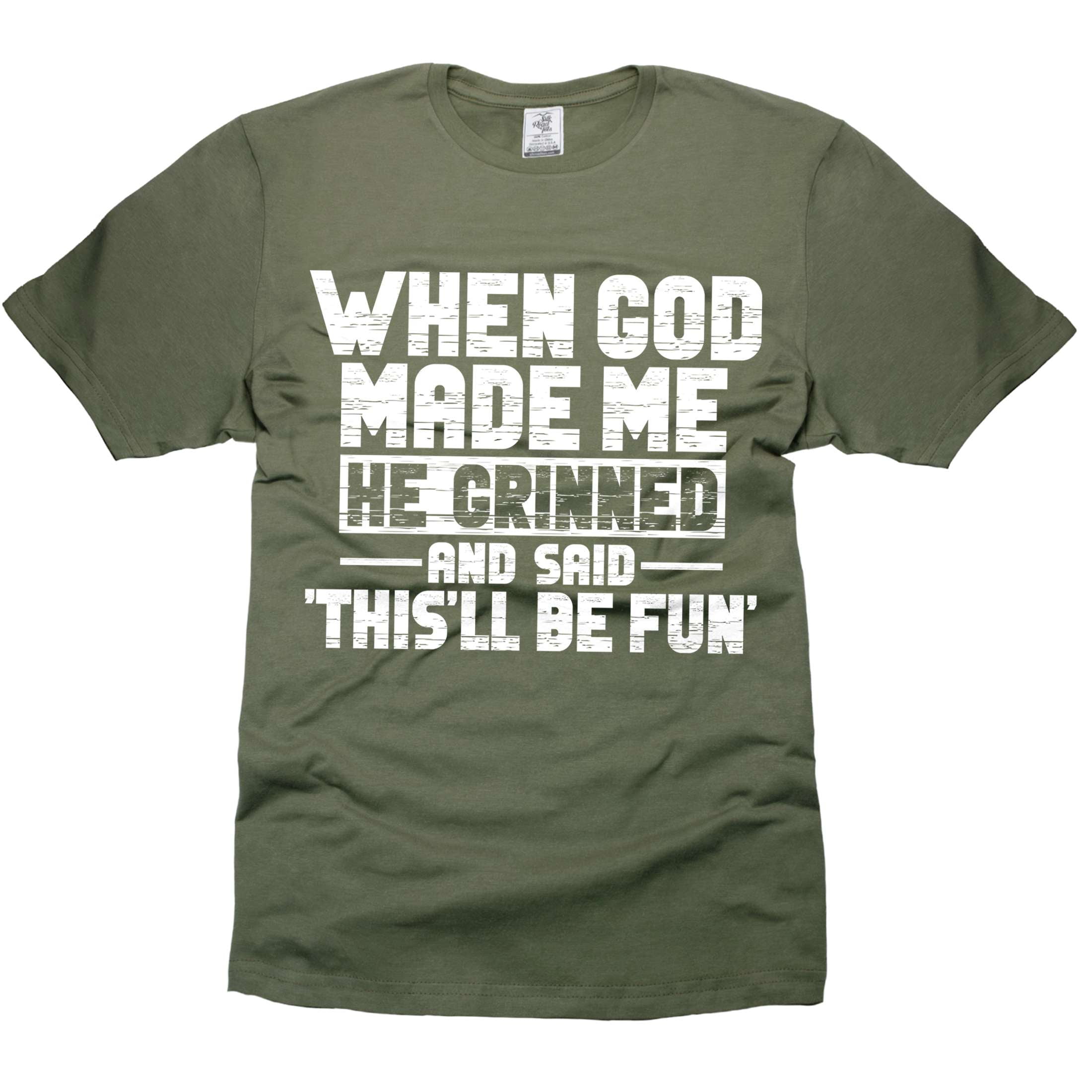 Funny When god made me shirt, christian joke tee religious shirts ...