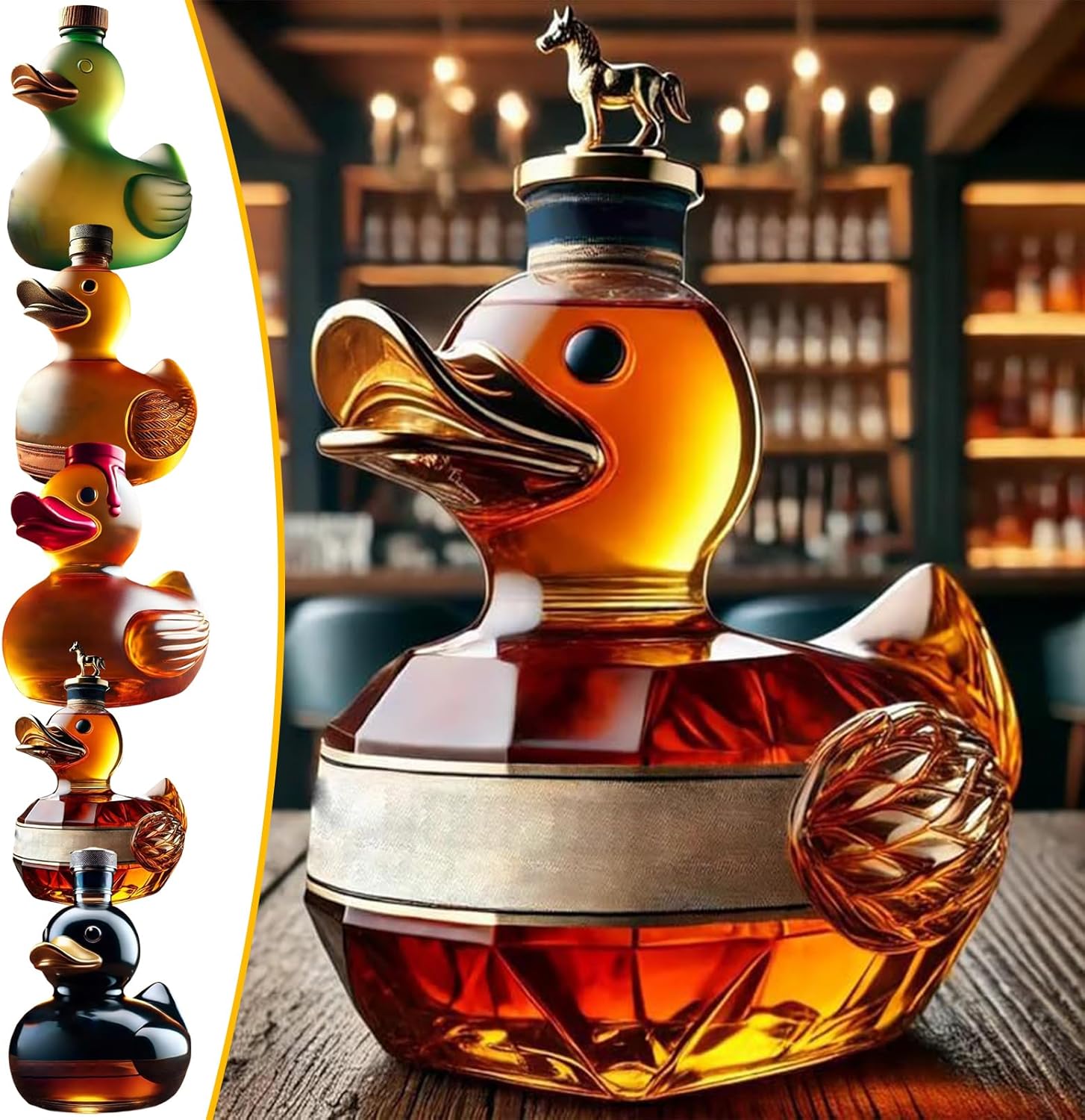 Funny Whiskey Duck Bottle, Vellichors - Mini Creative Duck Wine Bottle ...