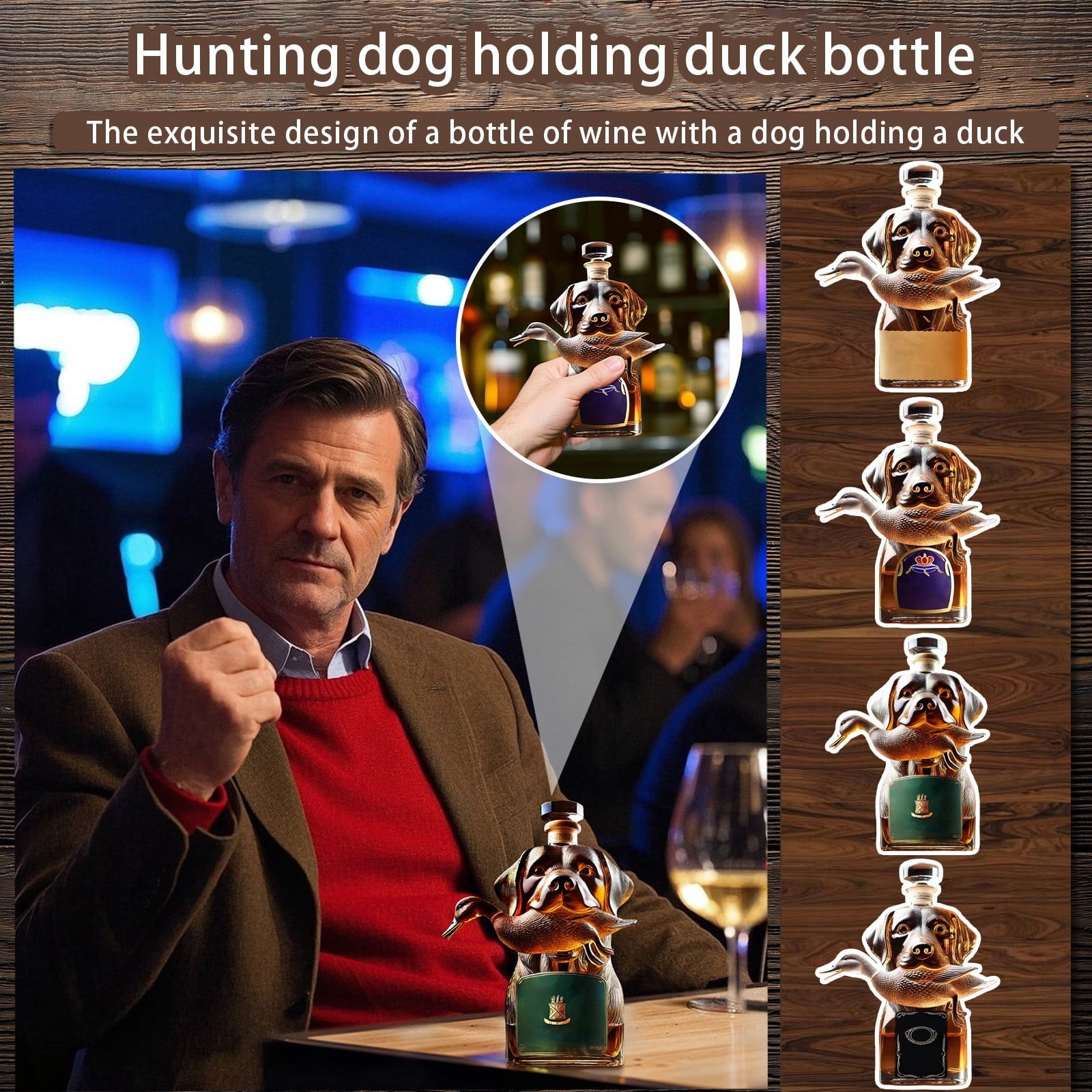 Funny Whiskey Hunting Dog Bottle, Duck Decanter for Men, 2025 New ...