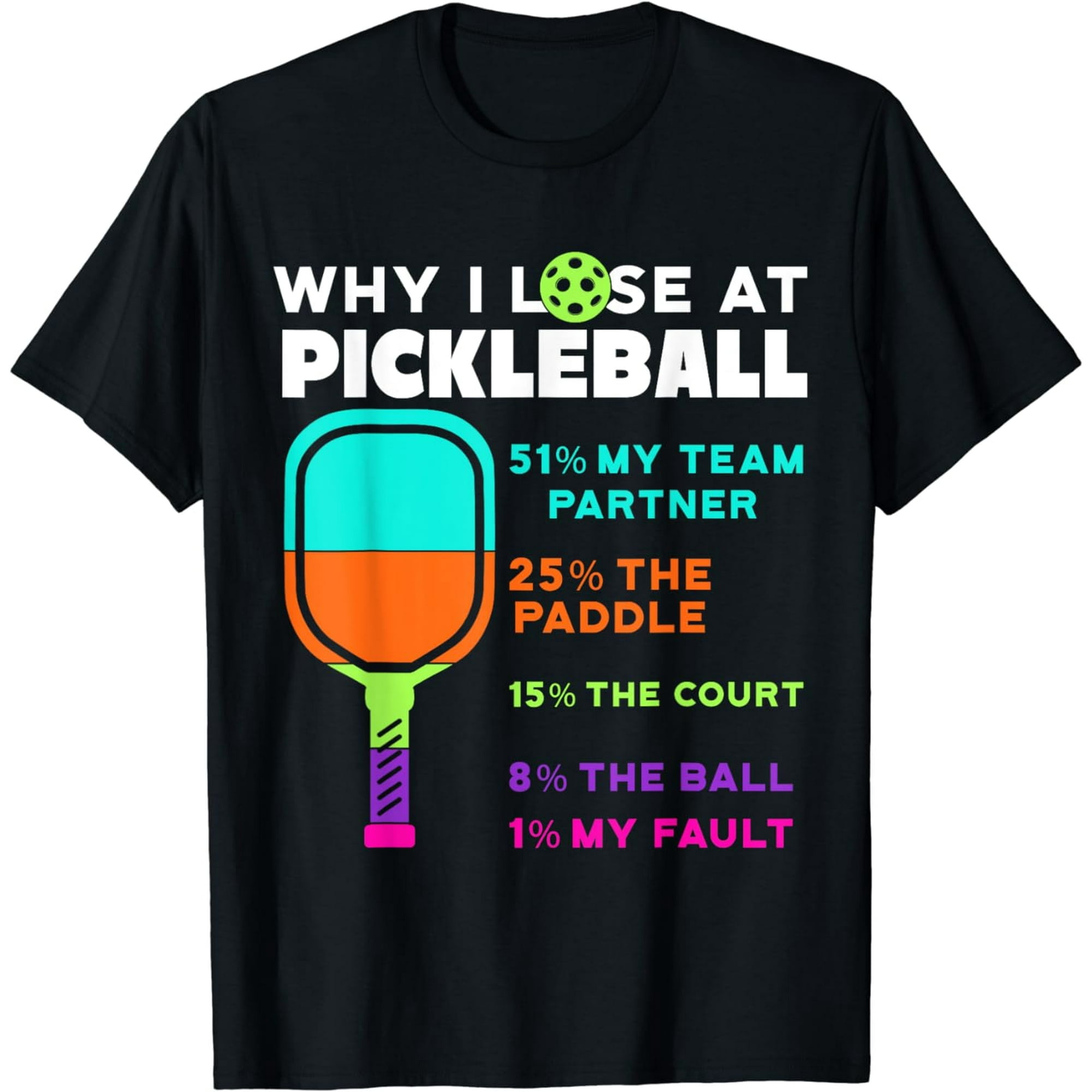 Funny Why I Lose At Pickleball T-Shirt - Walmart.com