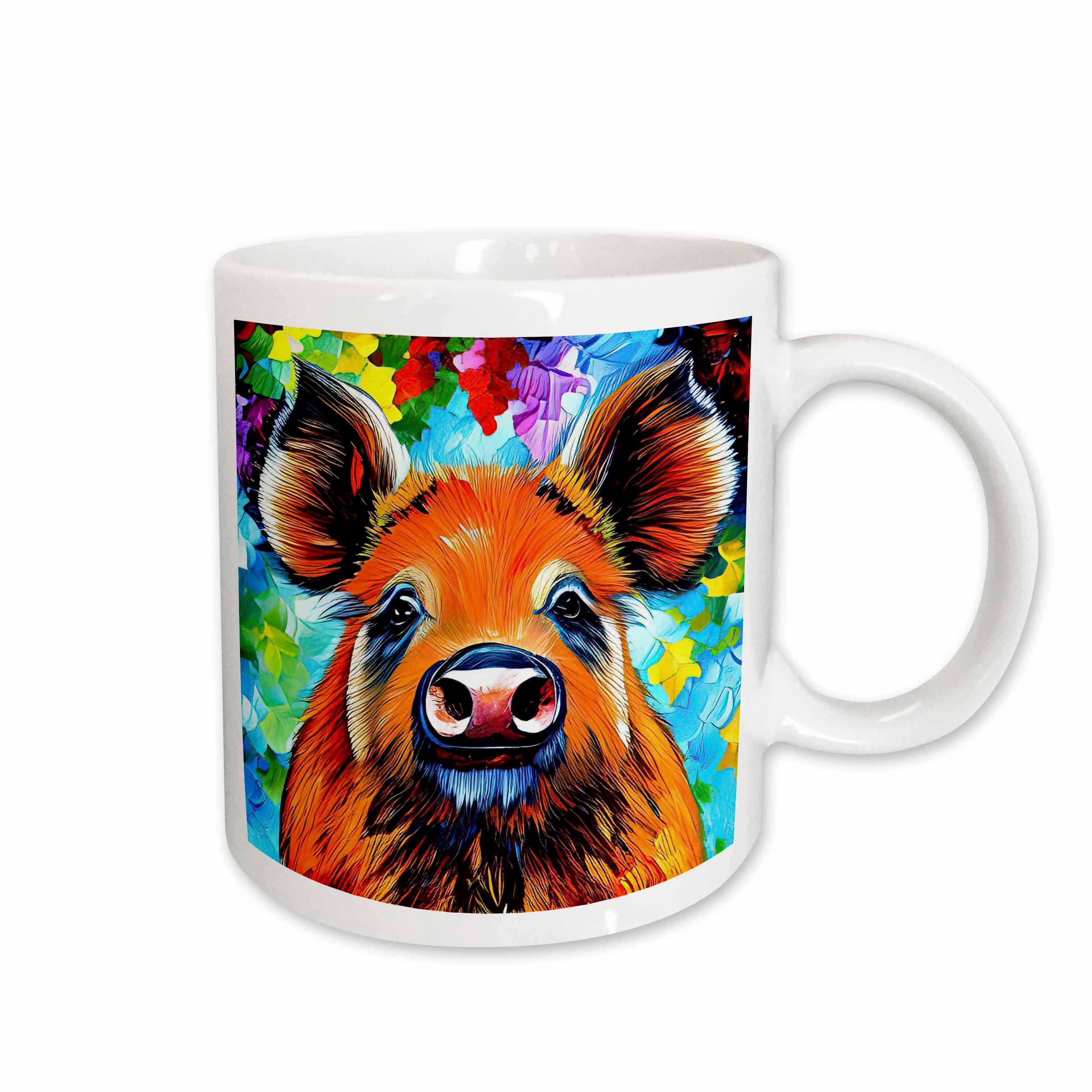 3drose, Funny Wild Boar Animal. Cool Colorful Digital Painting Gift for ...
