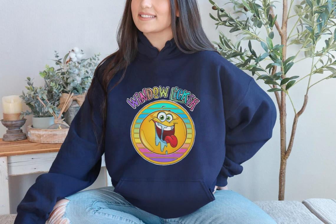 Funny Window Licker Hoodie Lips Meme Joke Humor Scene Graphic, for men ...