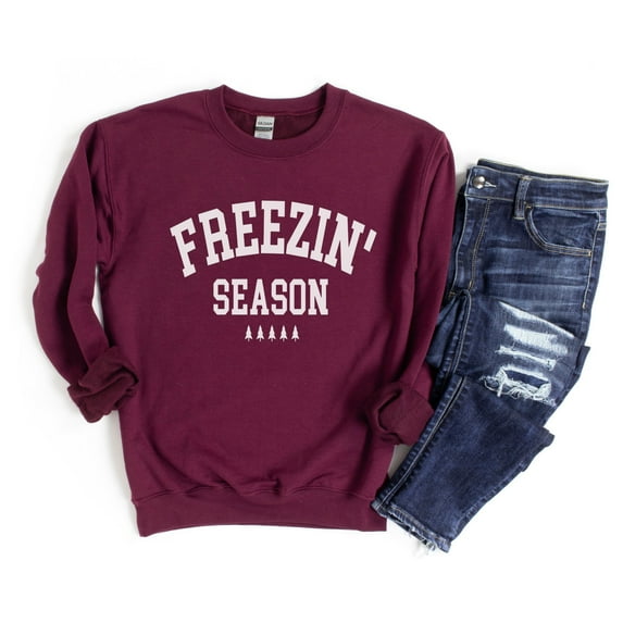 Funny Winter T-Shirt, Freezin Season Crewneck T-Shirt, Literally ...