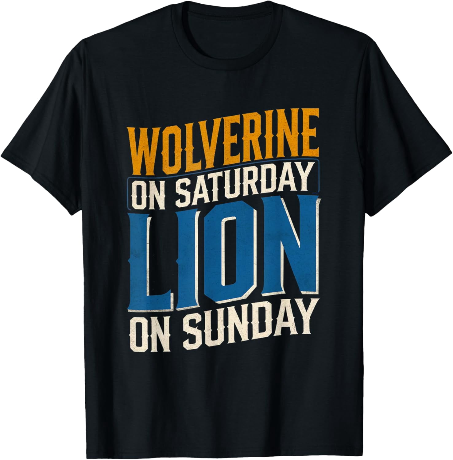 Funny Wolverine On Saturday Tee Lion On Sunday T-Shirt - Walmart.com