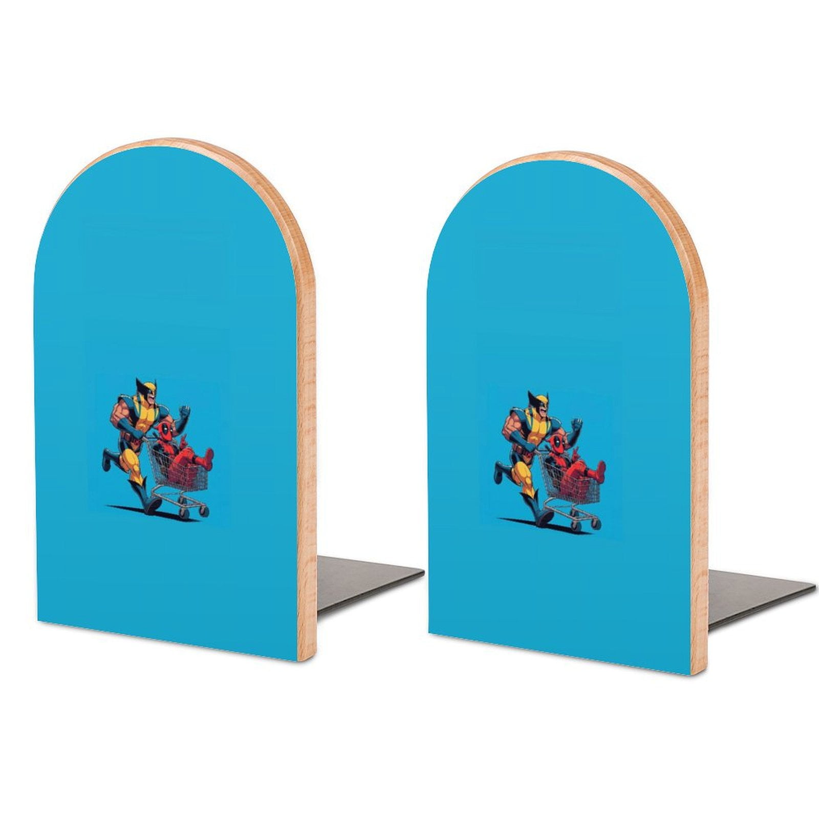 Funny Wolverine X Deadpool Wallpaper Book Ends,Wood Bookends for ...