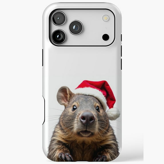 Funny Wombat Christmas Hat Case for iPhone 11 12 13 14 15 16 17 Pro Max ...