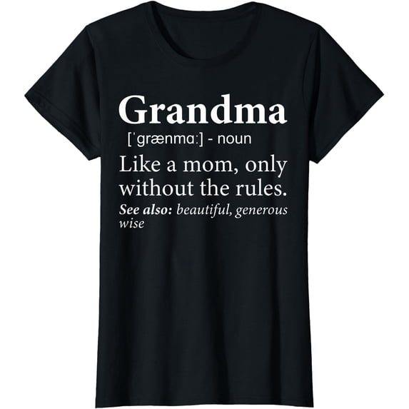Funny Womens Grandma Definition T-Shirt for Grandparents Gift Idea ...