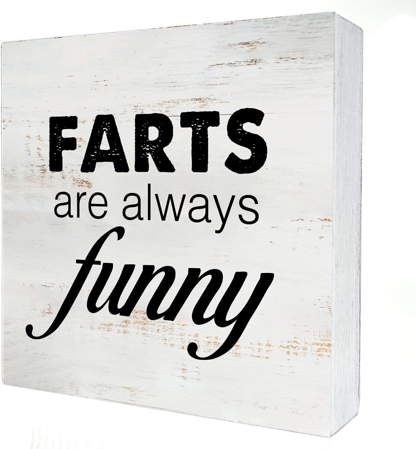 Funny Wood Box Sign Bathroom Decor, Rustic Farmhouse Style Bathroom ...