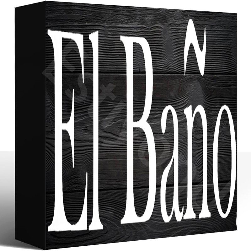 Funny Wooden Box Decor Sign,Rustic Wood Box Sign Decor, El Bano Wood ...