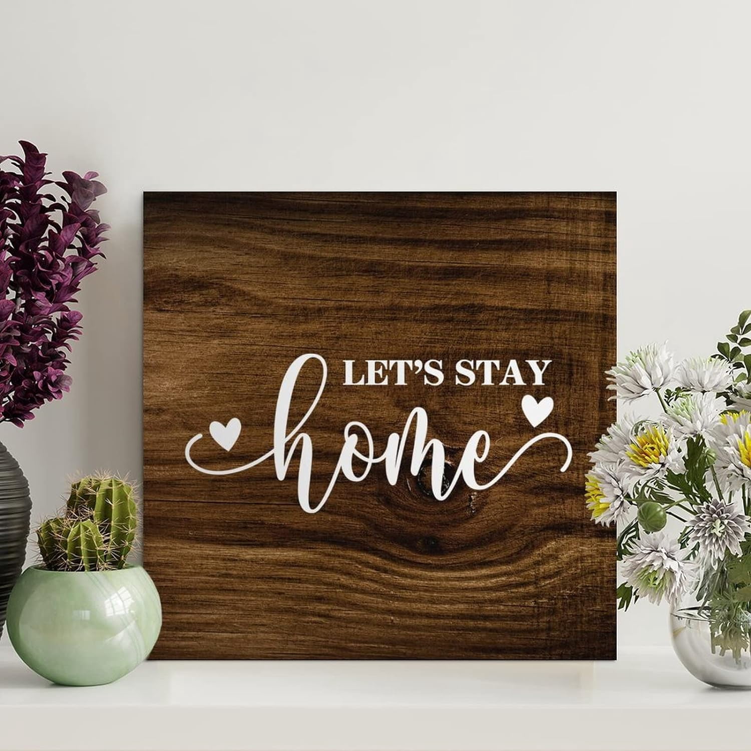 Funny Wooden Pallet Sign Let'S Stay Home Wood Signs Home Family Wall ...