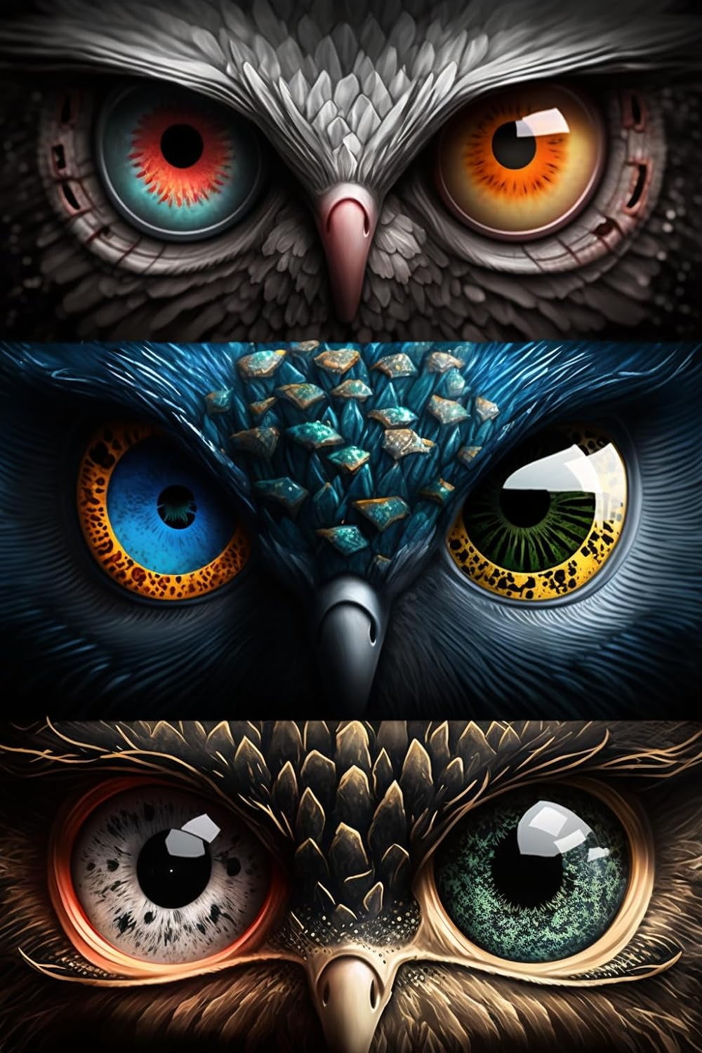 Funny Wooden Puzzle Three Kinds of Owl Eyes 1000 Pieces Puzzles ...