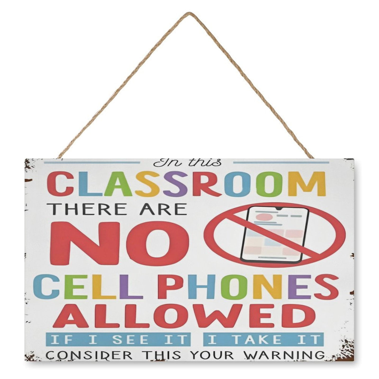 Funny Wooden Signs No Cellphones Allowed Sign School Classroom Decor ...