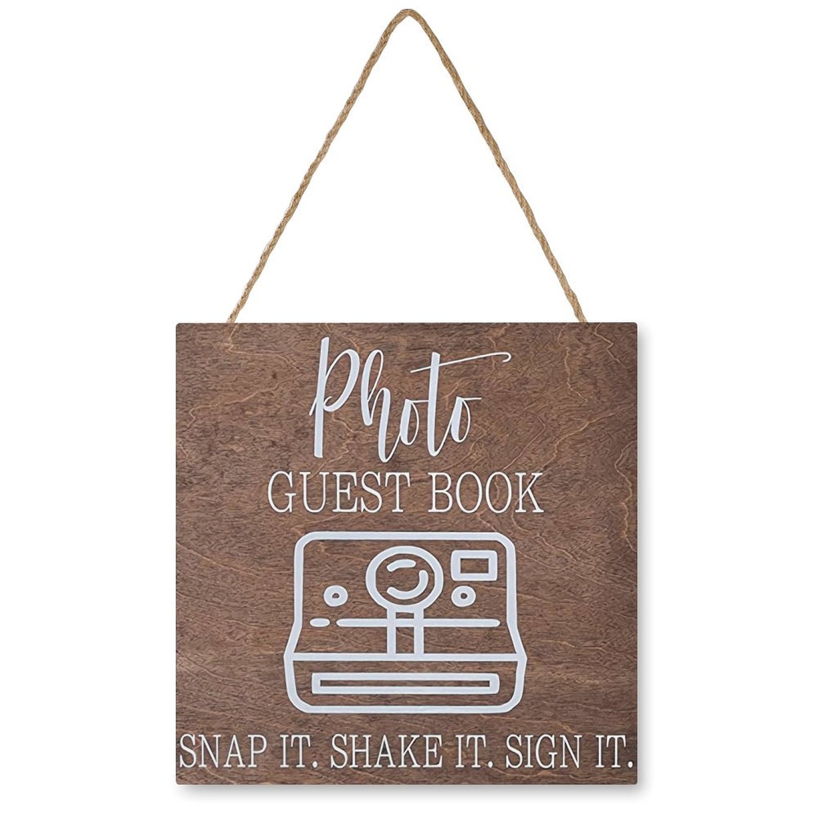 Funny Wooden Signs Photo Guest Book. Snap it, Shake it, Sign it Wooden ...