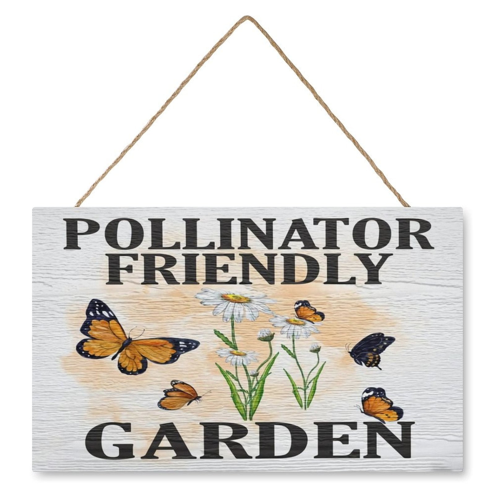 Funny Wooden Signs Pollinator Friendly Garden Wooden Signs, Decorative ...