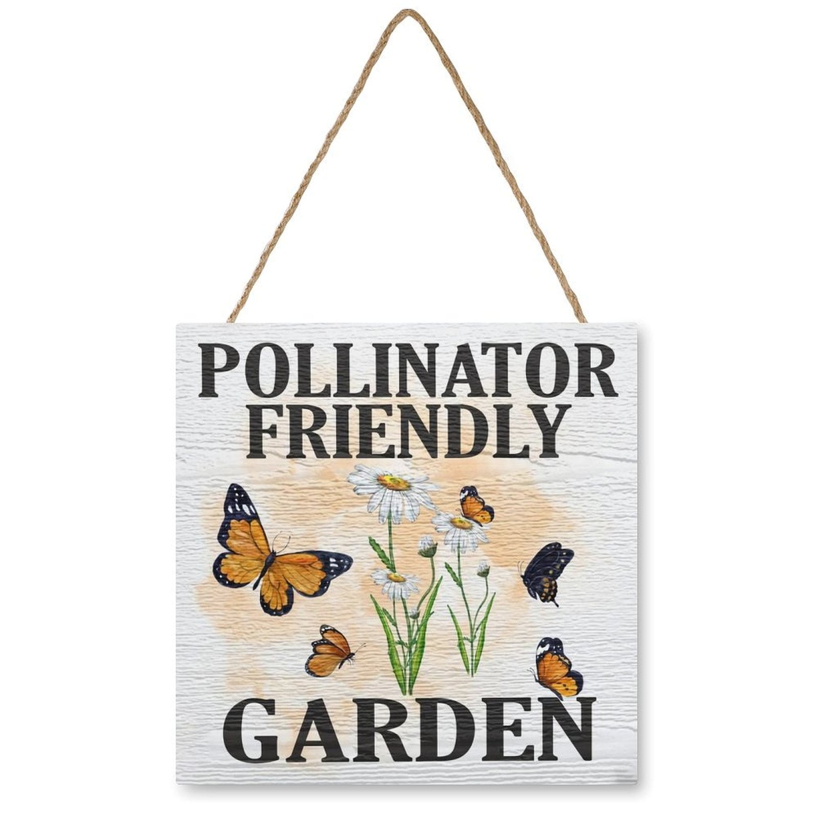 Funny Wooden Signs Pollinator Friendly Garden Wooden Signs, Decorative ...
