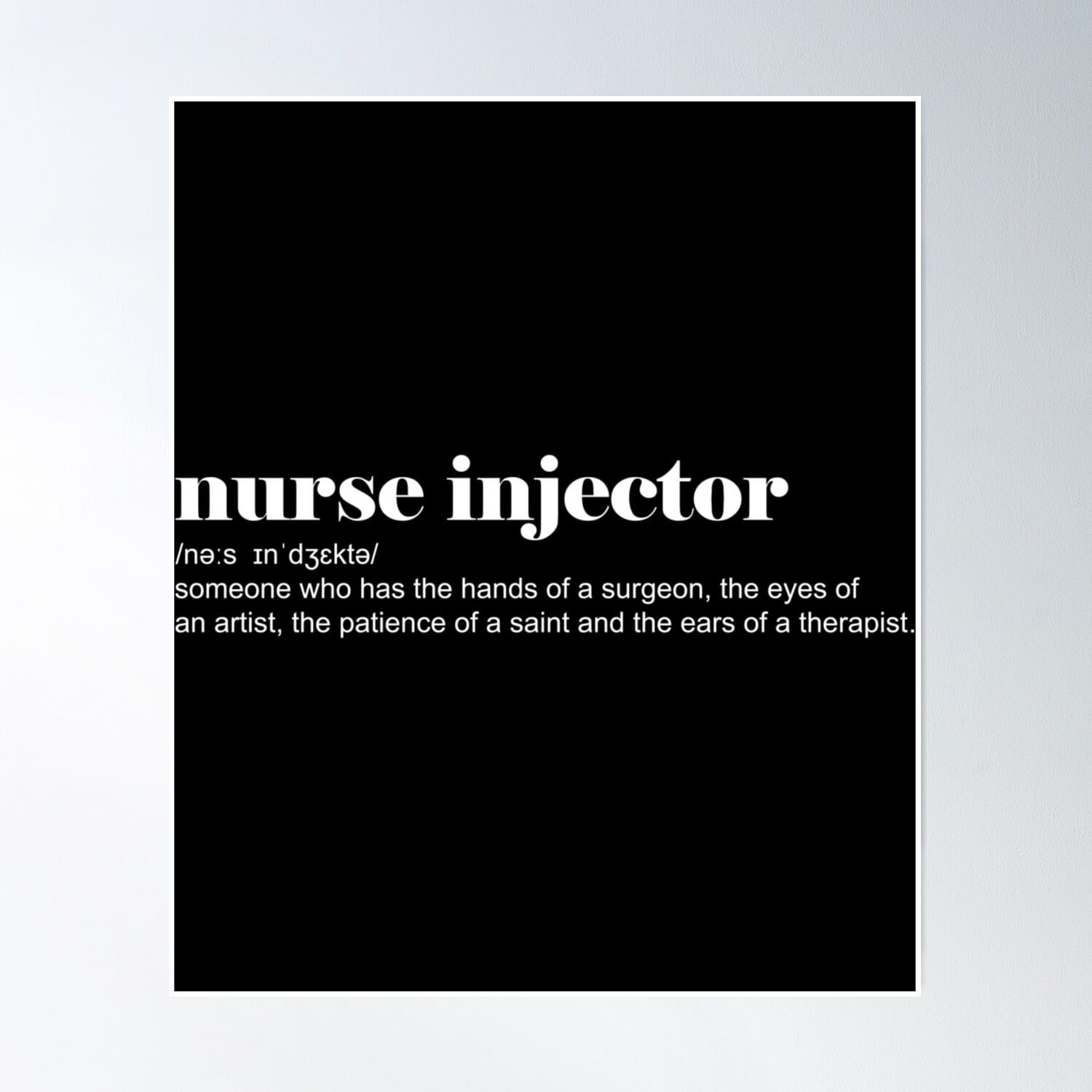Funny Word Definition Aesthetic Nurse Injector Print Poster Wall Art ...