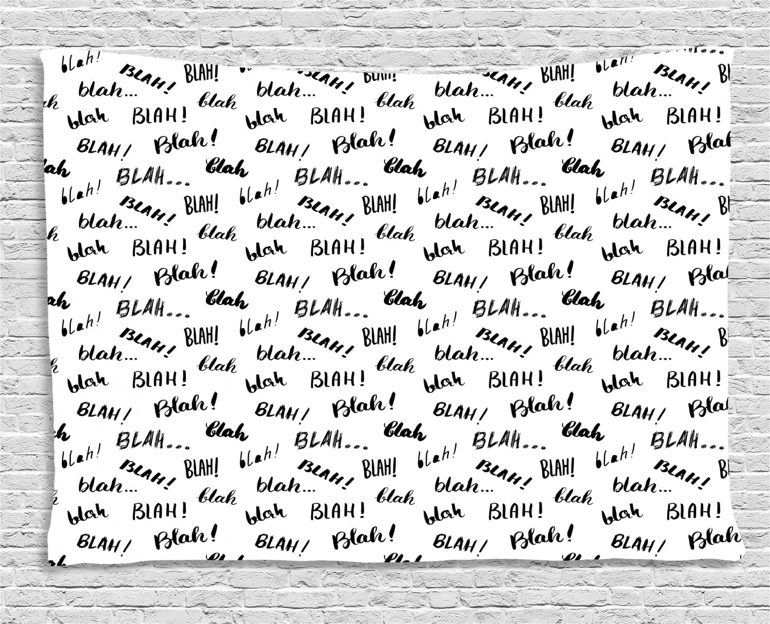 Funny Words Tapestry, Blah Blah Words in Hand Written Style Nonsense ...