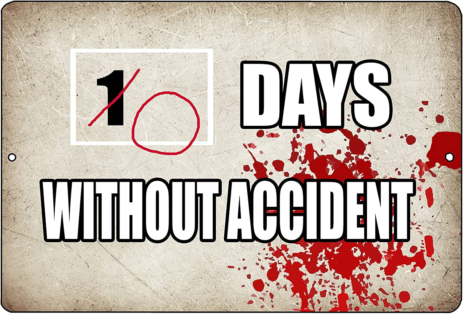 Funny Work Tin Sign Wall Decor Man Cave Bar 0 days Without an Accident Job - Walmart.com