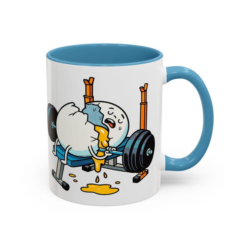Funny Workout Mug Bench Press Egg Fail C1Artoon, Weightlifting Gifoffee ...