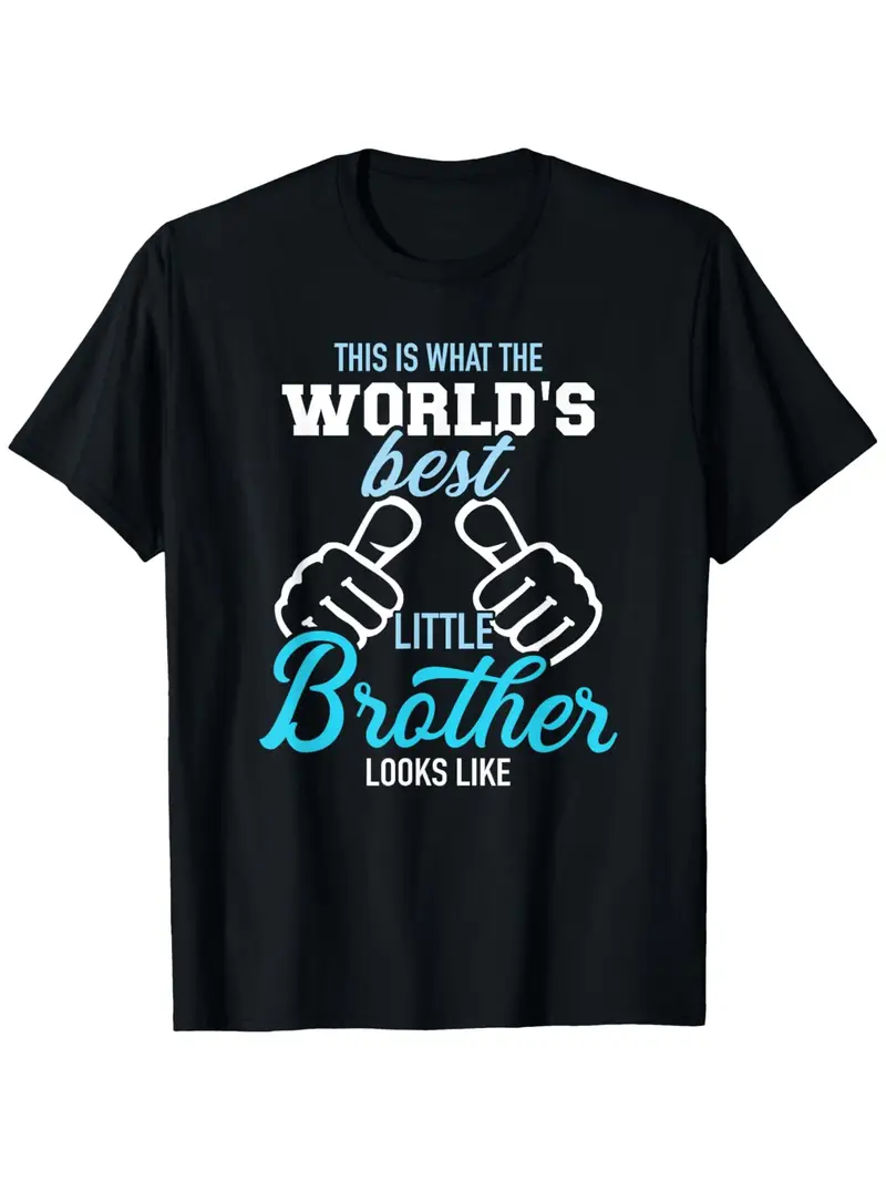 Funny World's Best Little Brother Thumbs Up Graphic Unisex Casual Short ...