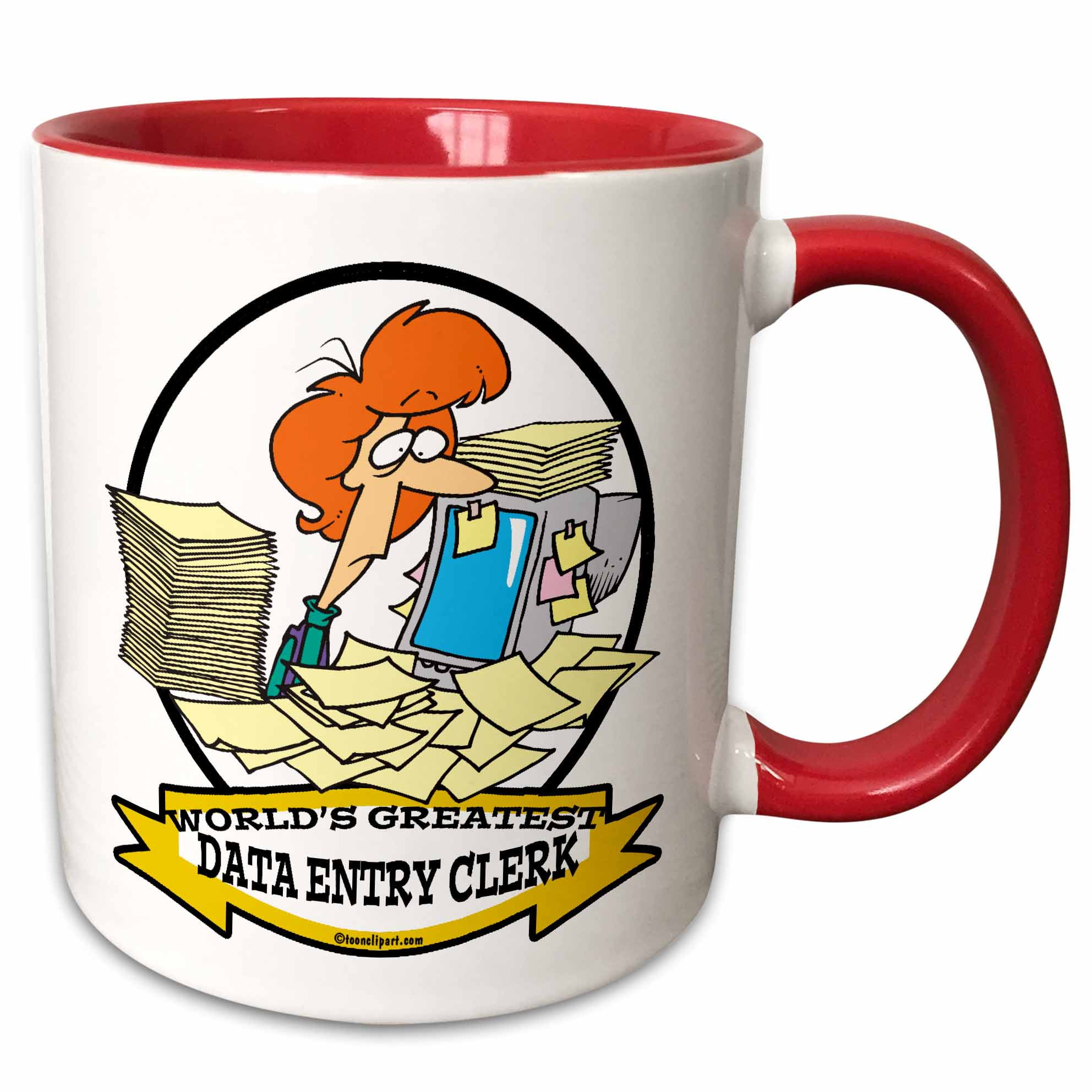 3drose, Funny Worlds Greatest Data Entry Clerk Women Cartoon, 15oz Two ...