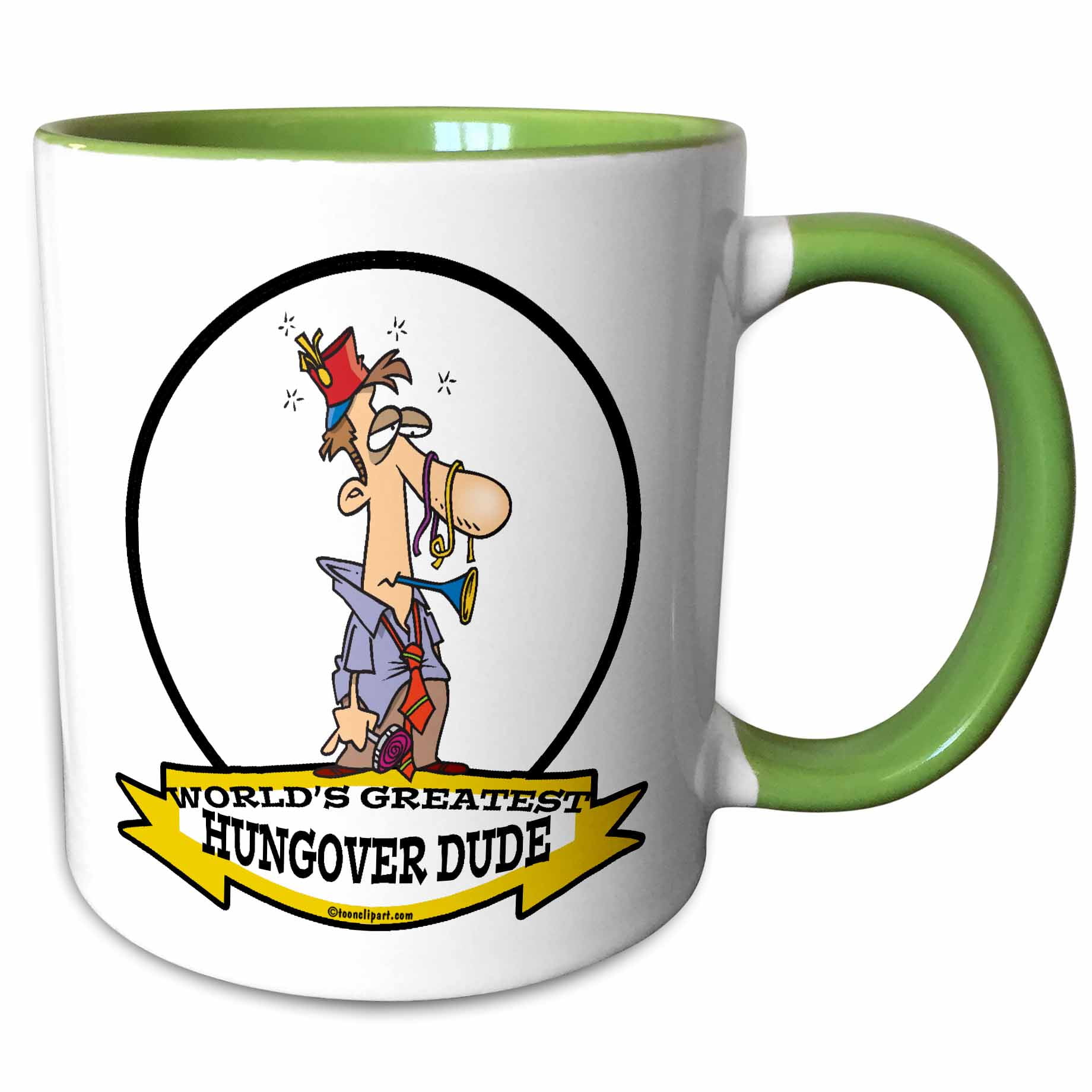 3drose, Funny Worlds Greatest Hungover Dude Cartoon, 11oz Two-tone ...