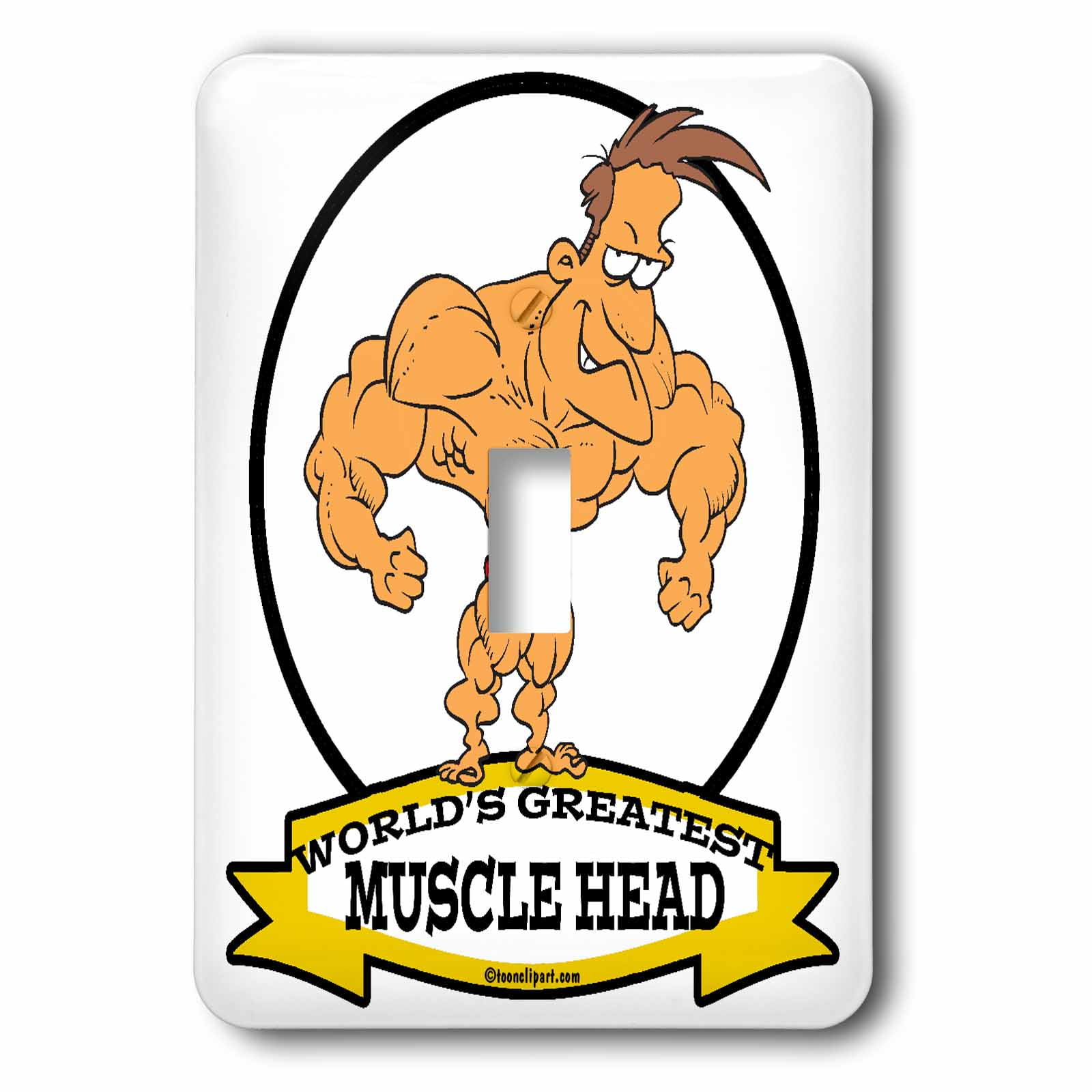 Funny Worlds Greatest Muscle Head Men Cartoon single toggle switch lsp ...