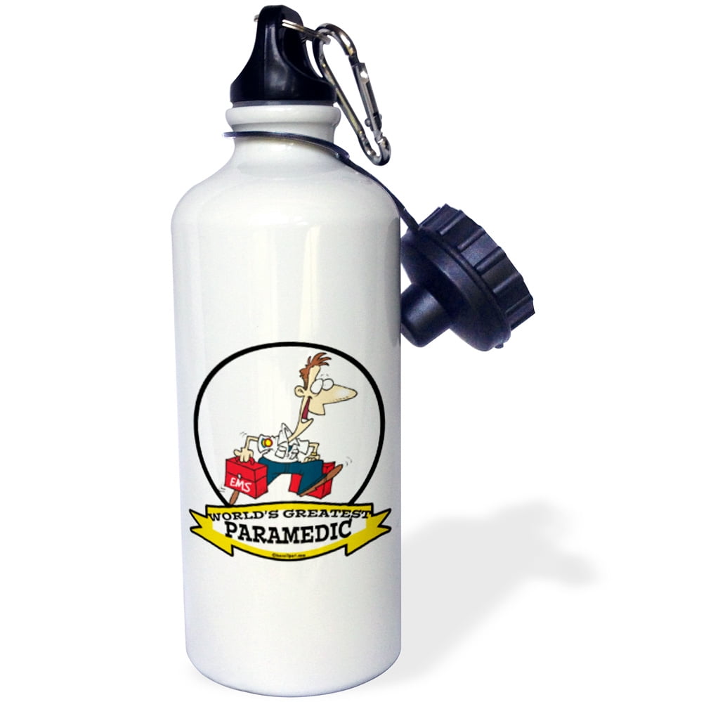 Funny Worlds Greatest Paramedic Occupation Job Cartoon 21 oz Sports ...