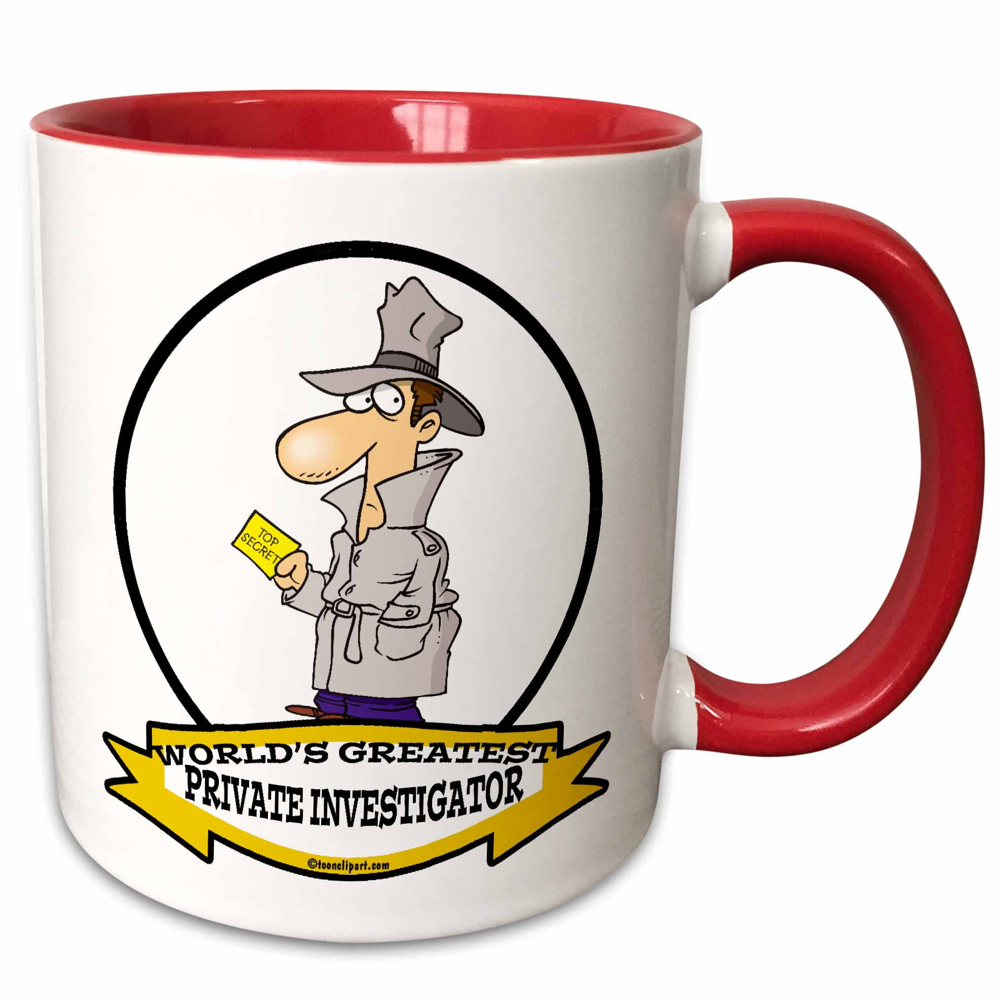 Funny Worlds Greatest Private Investigator Occupation Job Cartoon 15oz ...