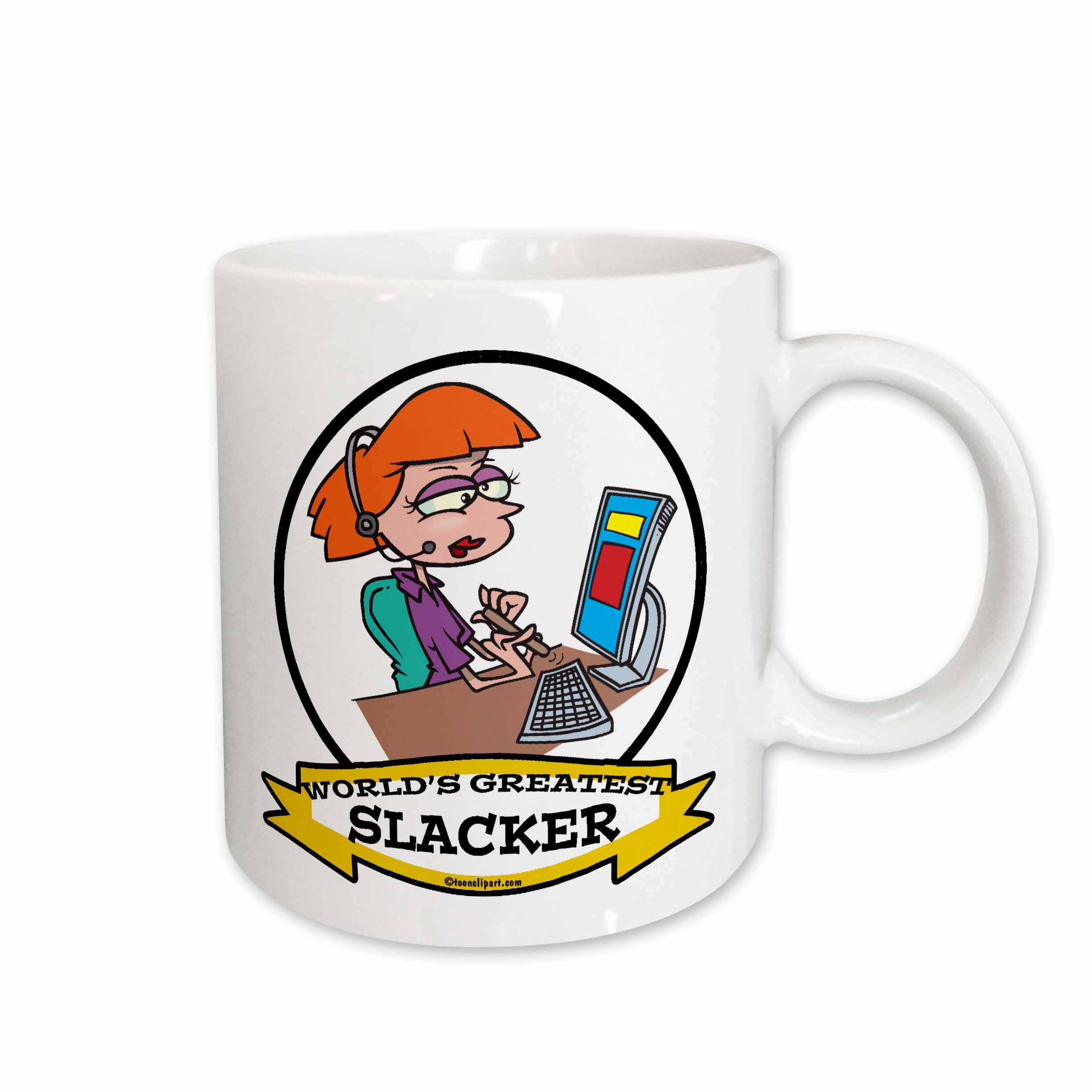Funny Worlds Greatest Slacker Women Worker Cartoon 11oz Mug mug-103547 ...
