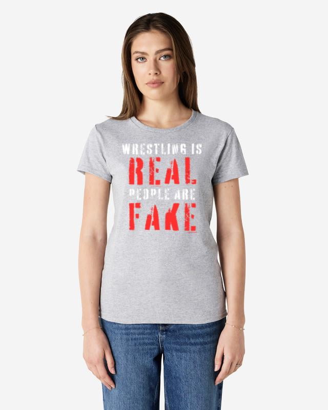 Funny Wrestling T-shirt - Wrestling Is Real, People Are Fake Design ...