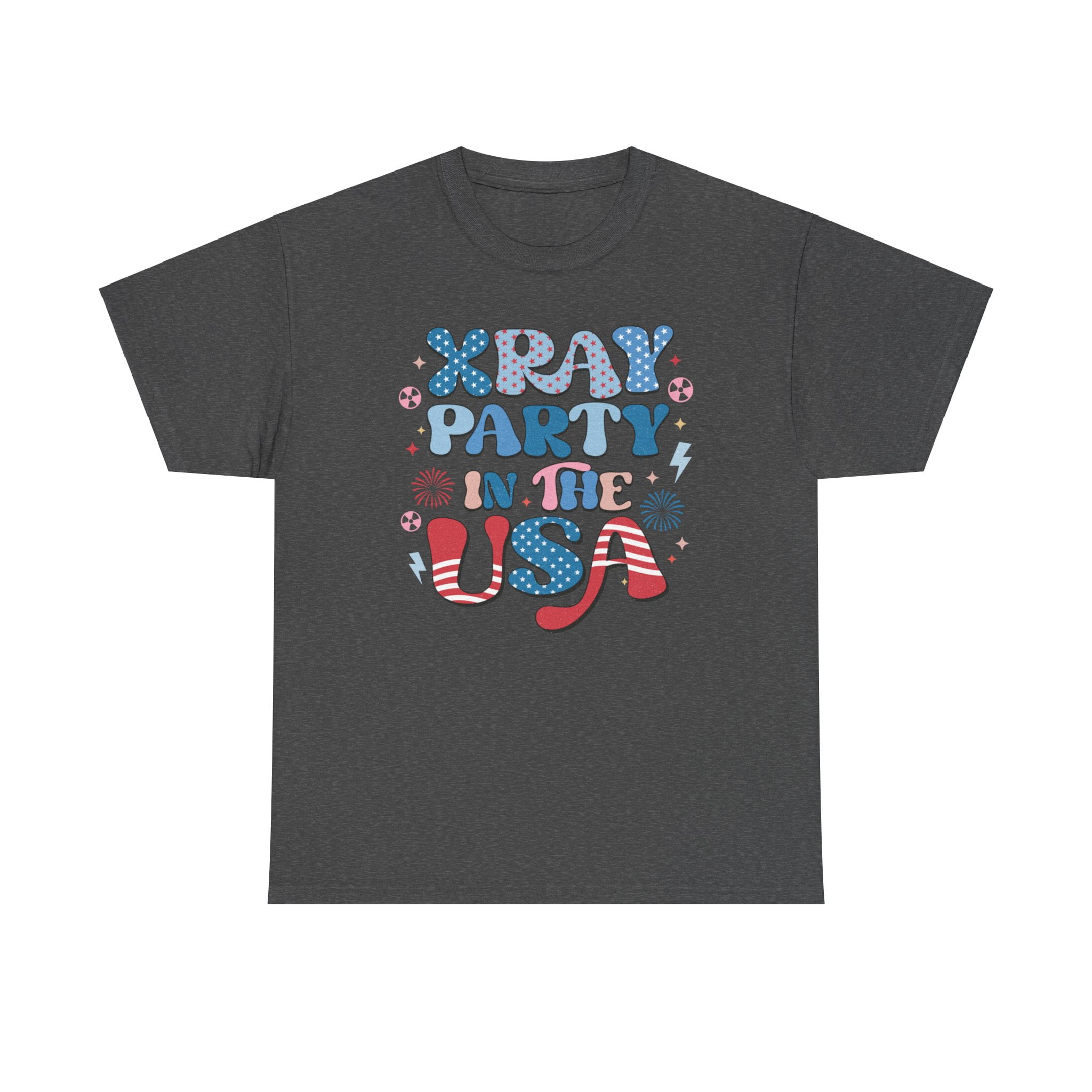 Funny Xray Party in the USA Retro Groovy American Flag Radiology T ...