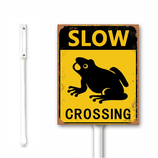 Funny Yard Sign, Rustic Frog Sign, Frog Crossing Sign, Frog Metal Signs ...
