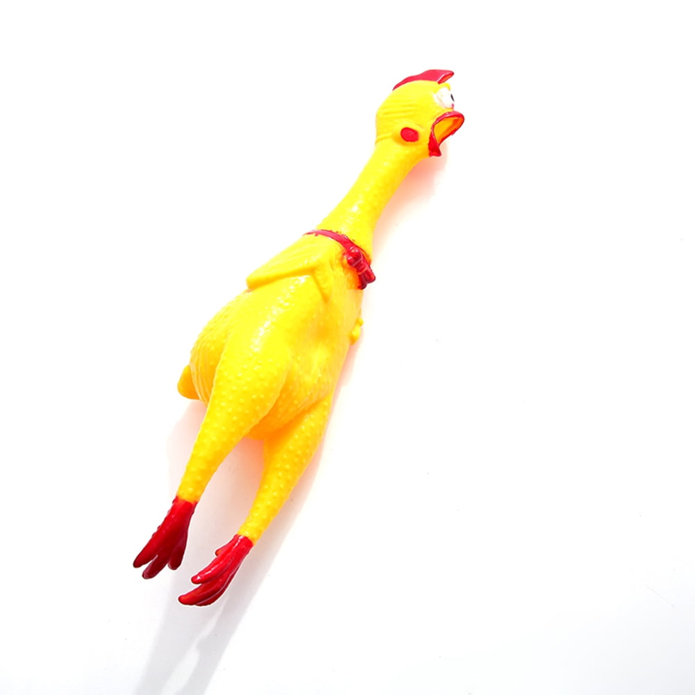 Funny Yellow Screaming Chicken Squeeze Sound Toy Pets Toys Squeak Vent ...