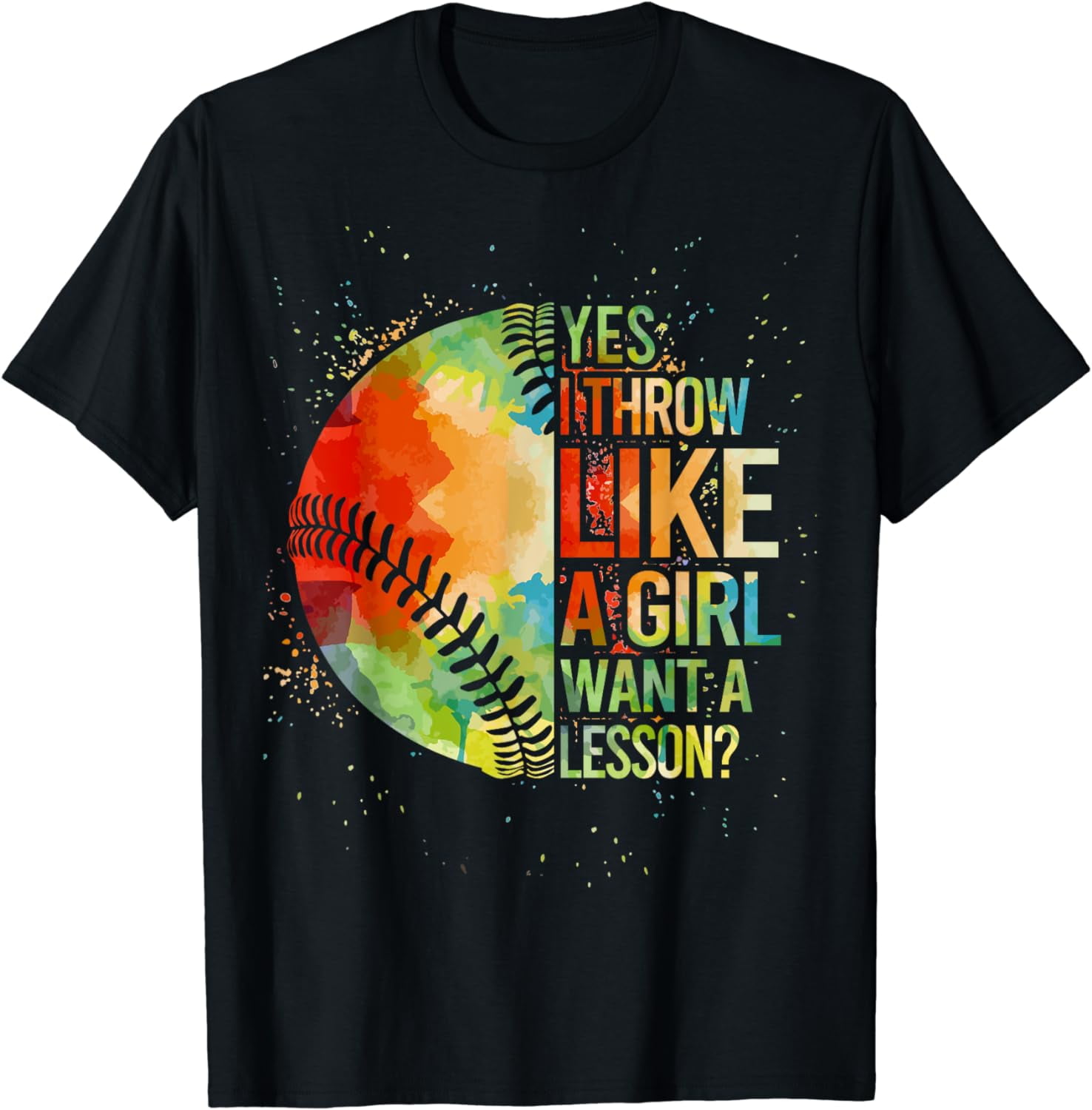 Funny Yes I Throw Like Girl Softball Pitcher Cute Kids Women T-Shirt ...
