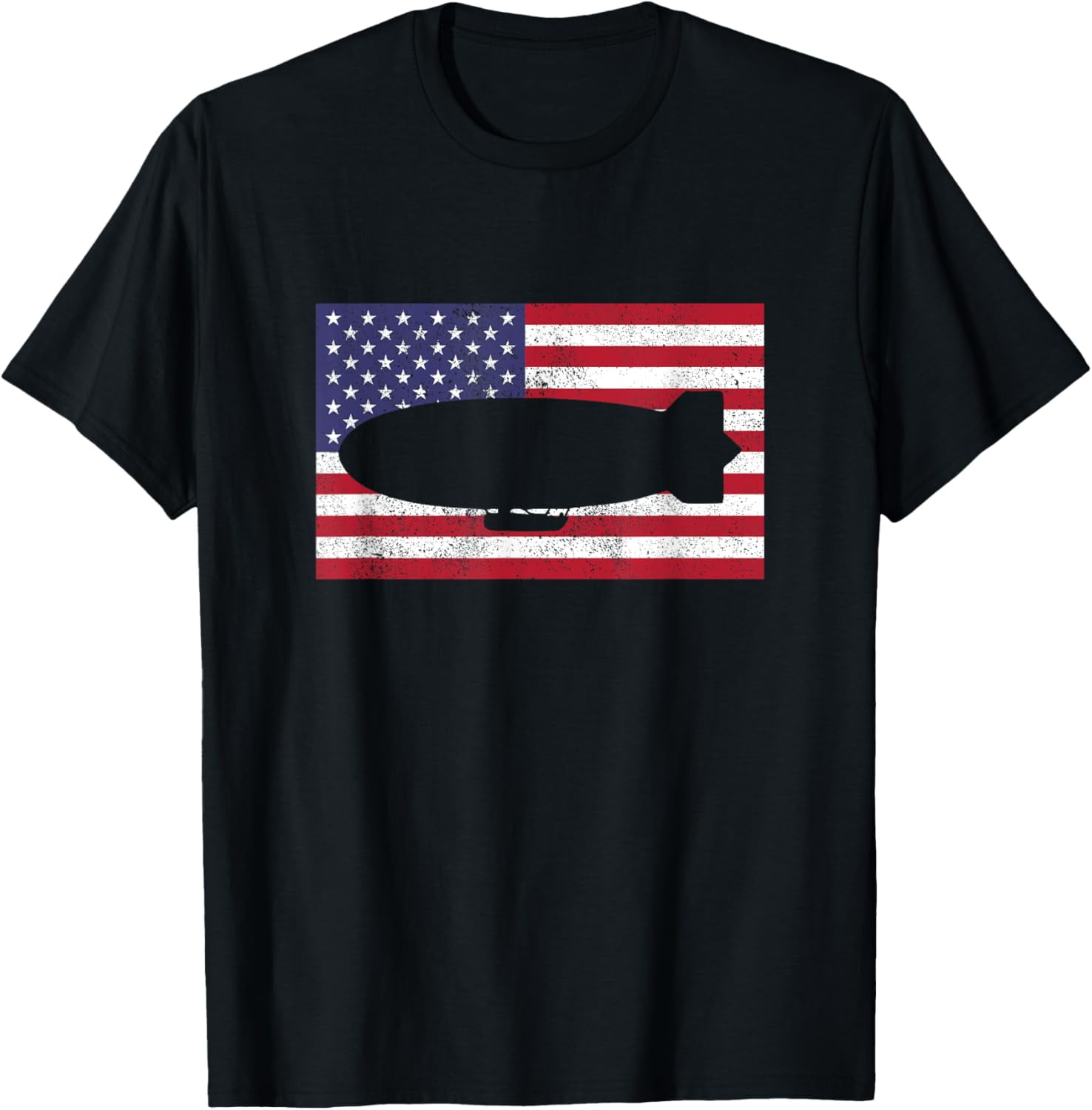 Funny Zeppelin USA Flag Dirigible Zepplin Airship Zeppelin T-Shirtmen ...