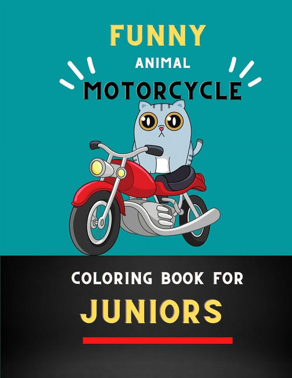Funny animal motorcycle coloring book for juniors : Fun Learning and ...