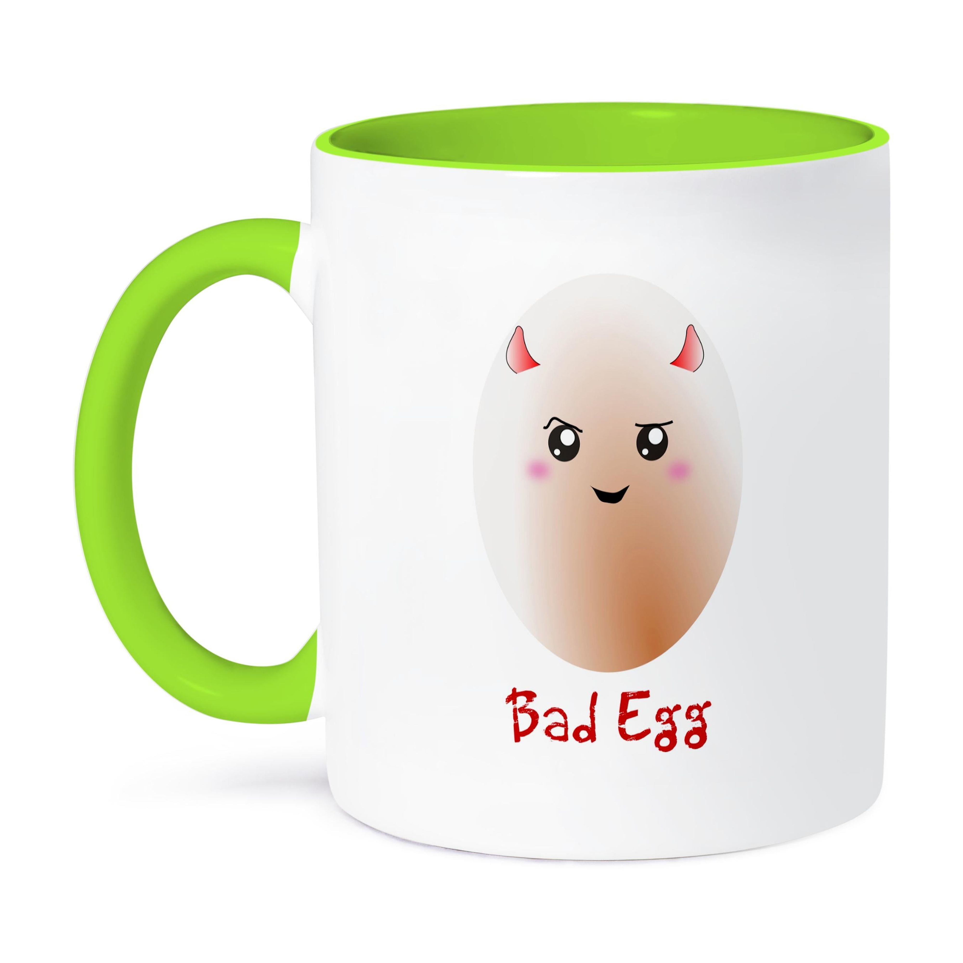3dRose, Funny bad egg cartoon pun - fun cute kawaii egg with red little ...