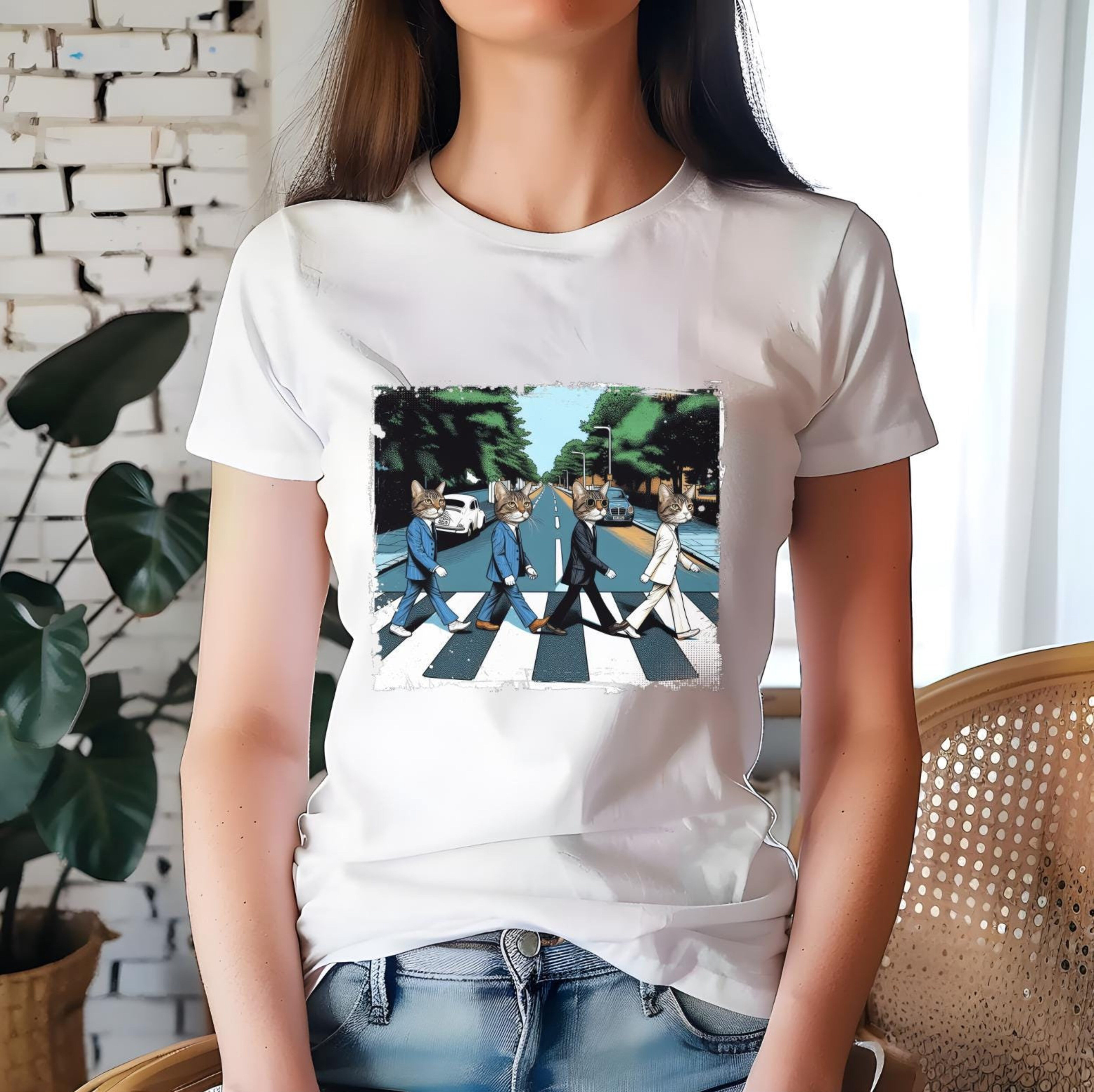 Funny beatles tshirt cute beatles tshirt adorable cats tshirt abbey ...
