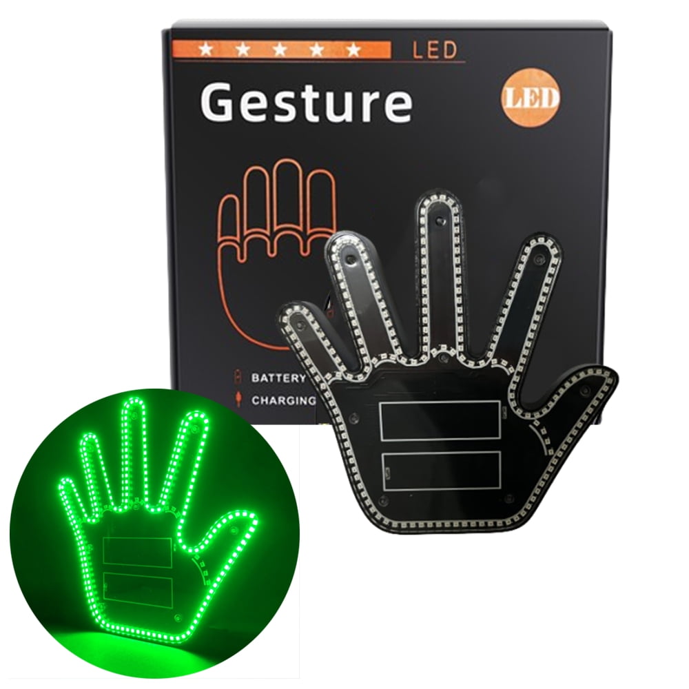 Funny car finger light with remote gesture led funny back window sign ...