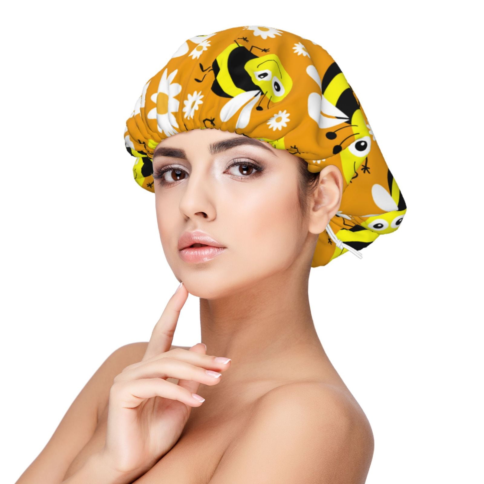 Funny cartoon bee daisy Silk Bonnet for Sleeping Women Men, Adjustable ...