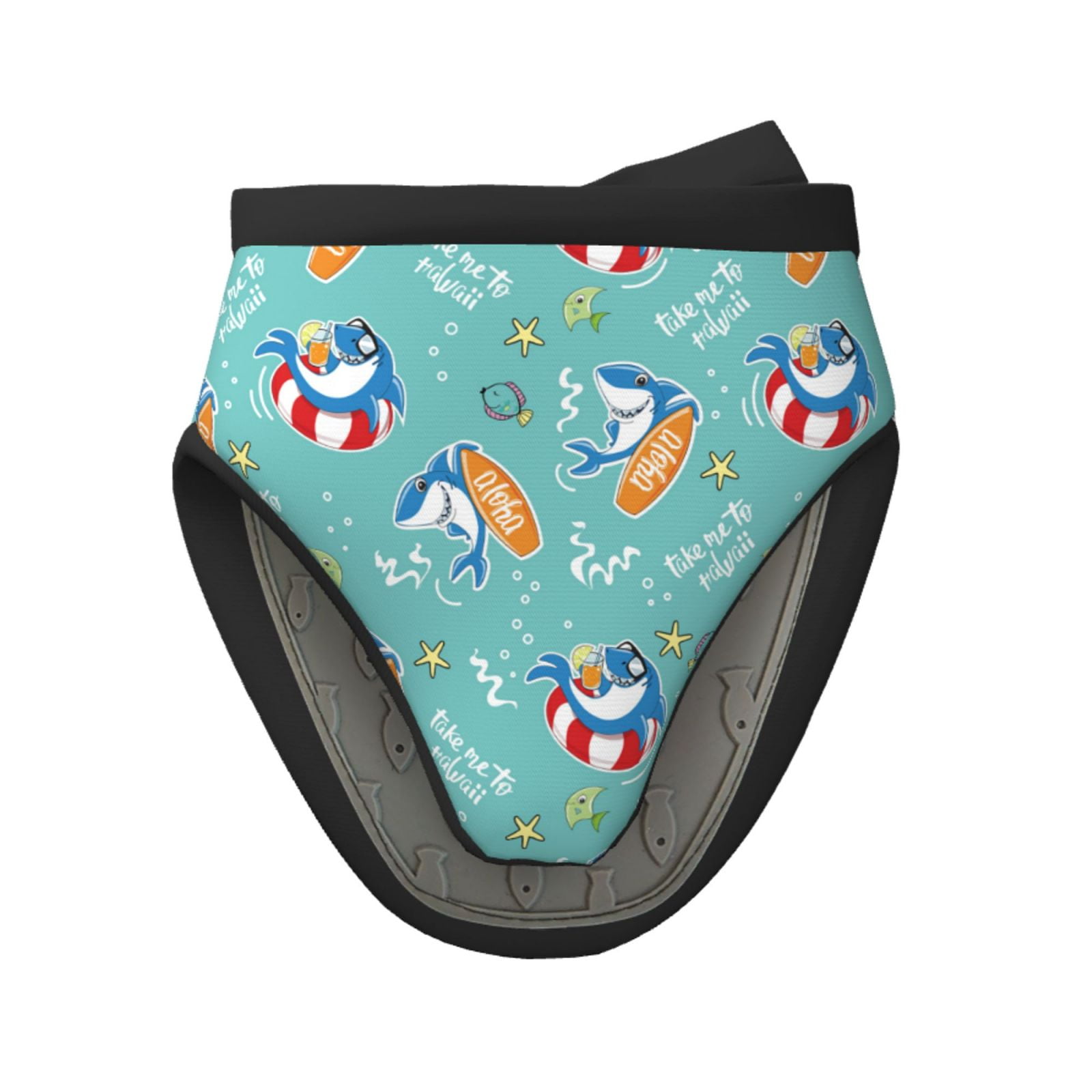 Funny cartoon sharks Oven Mitts Heat Resistant - Soft Lining Silicone ...
