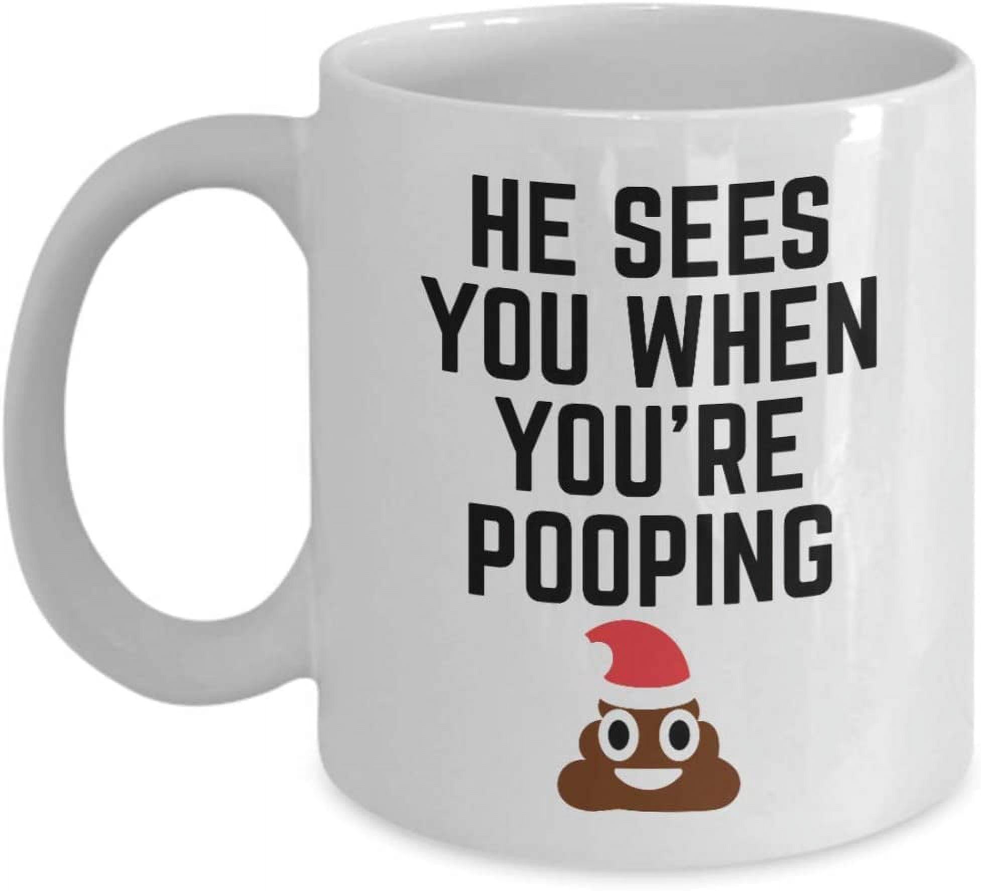 Funny christmas gifts - He sees you when you're pooping - Emoji poop ...